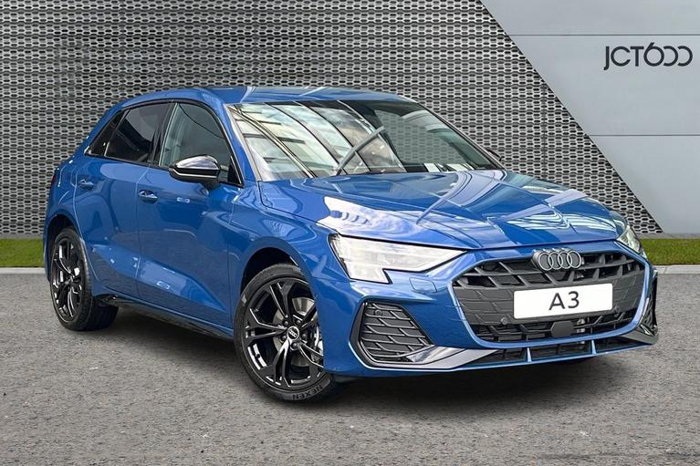 ~ AUDI A3 Audi A3 Sportback Black Editio £44,400 10 miles Ascari blue, metallic | JCT600